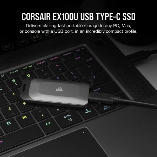 Corsair EX100U 1TB Portable Solid State USB Type-C Storage Drive ...